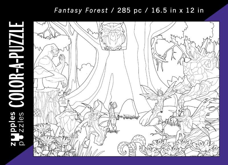 Color-A-Puzzle - Fantasy Forest | Zupples Puzzles